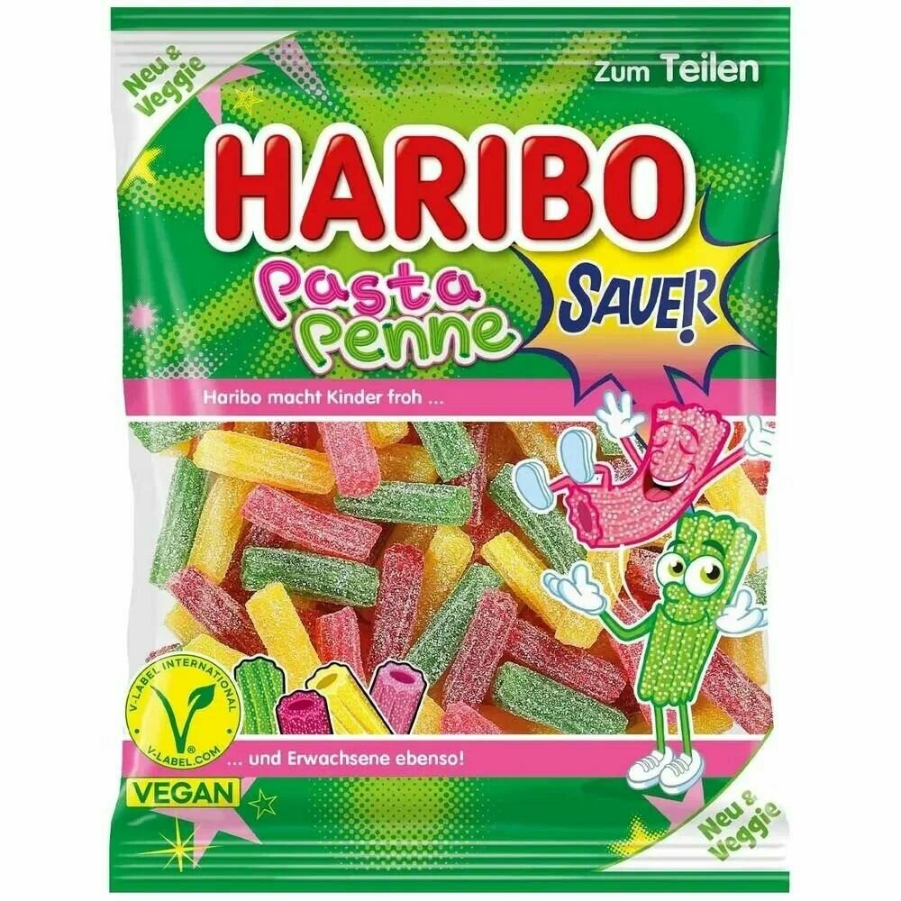Мармелад HARIBO Pasta Penne (Кислые трубочки) 160г Германия