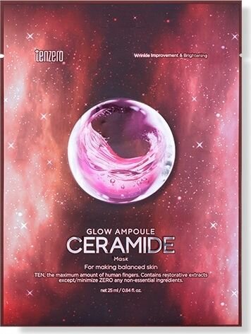 Tenzero / Тензеро Glow Ampoule Ceramide Mask Маска для лица тканевая ампульная с церамидами для сухой и возрастной кожи 25мл / уход за кожей