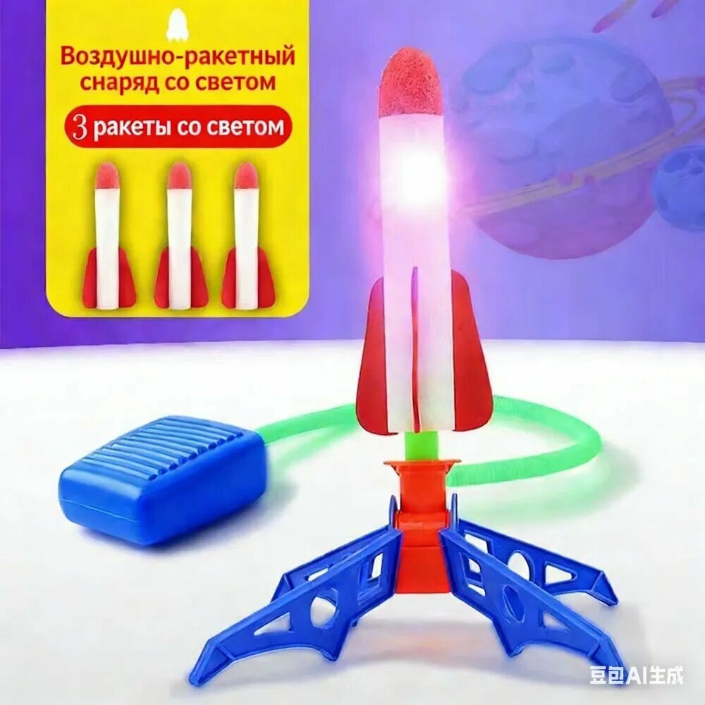Игрушка для улицы Летающая Ракета для детей, катапульта, пневматическая ракета