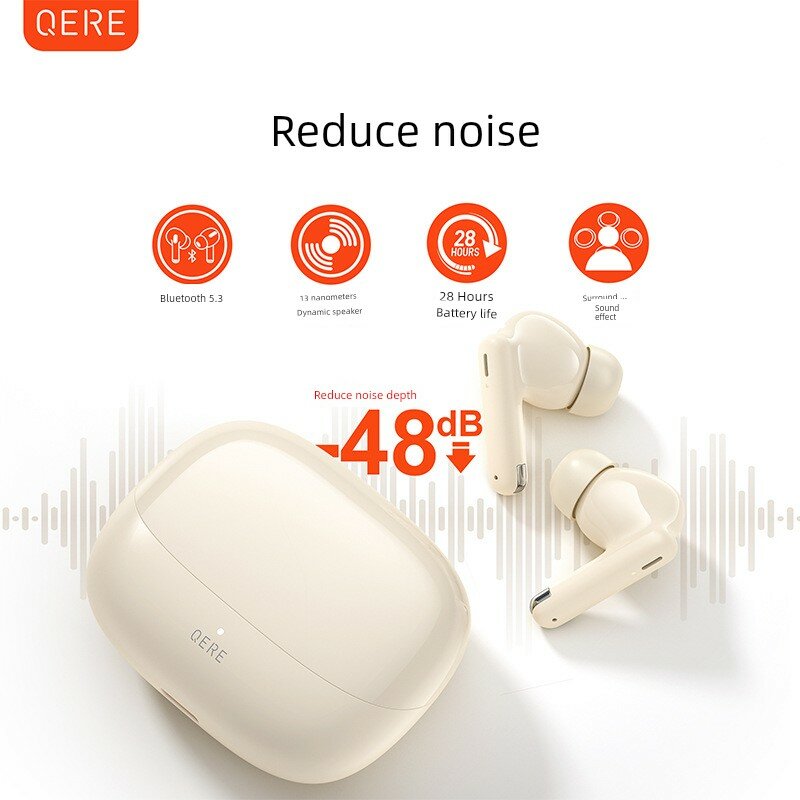 QERE E38 беспроводные наушники Bluetooth TWS для игр с глубоким басом, вкладыш, белый цвет