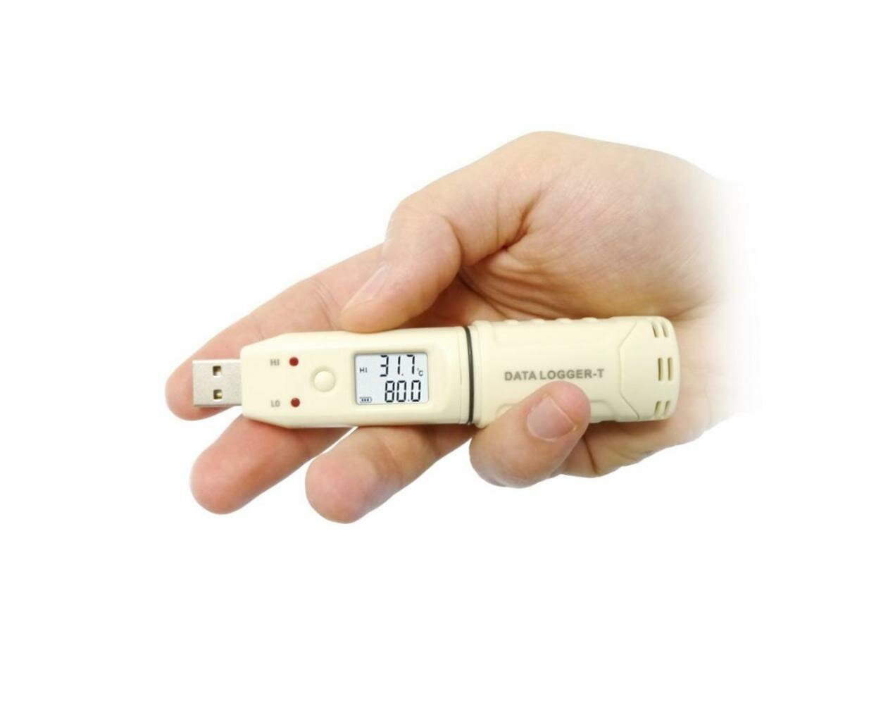 USB терморегистратор GM1366-HT (white) (Q21386GM1) с функцией записи температуры, диапазон -30…+80°C, экран, длительная автономная работа и экспорт