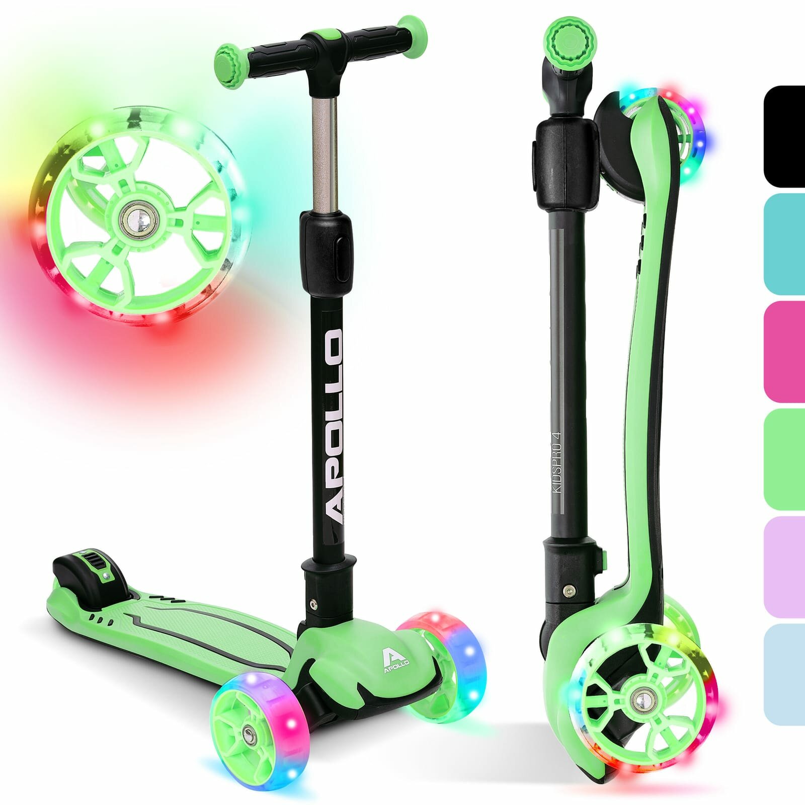 DECATHLON самокат Decathlon KIDSPRO 4, зеленый, складной