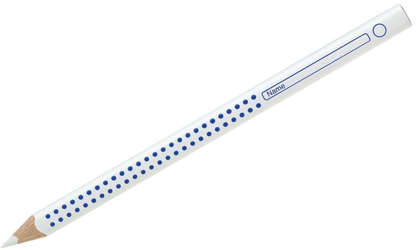 Карандаш Faber-Castell "Jumbo Grip", белый, трехгранный, утолщенный, заточен.