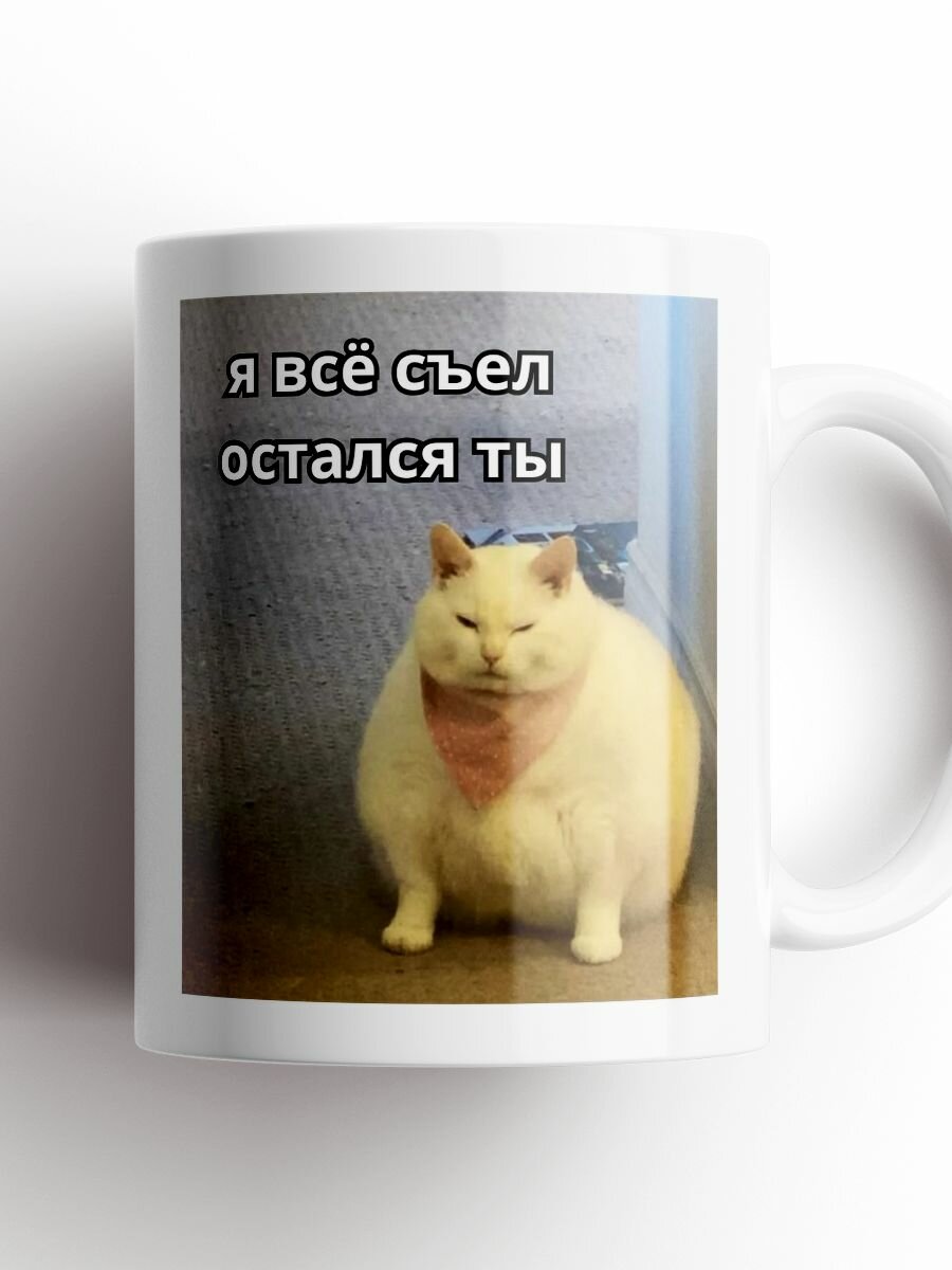 Кружка с приколом котик мем в подарок