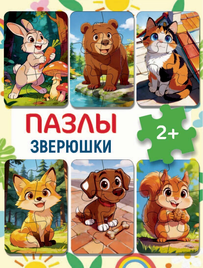 Развивающий набор пазлов для малышей "Зверюшки", детская игра пазлы для малышей развивающий пазл детская игра зверюшки