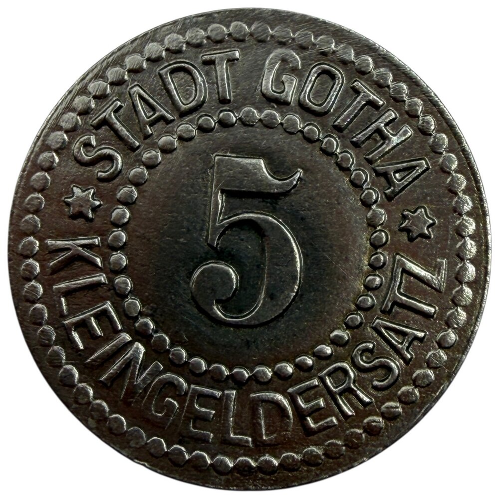 Германия, Гота 5 пфеннигов 1914-1924 гг. (Fe)