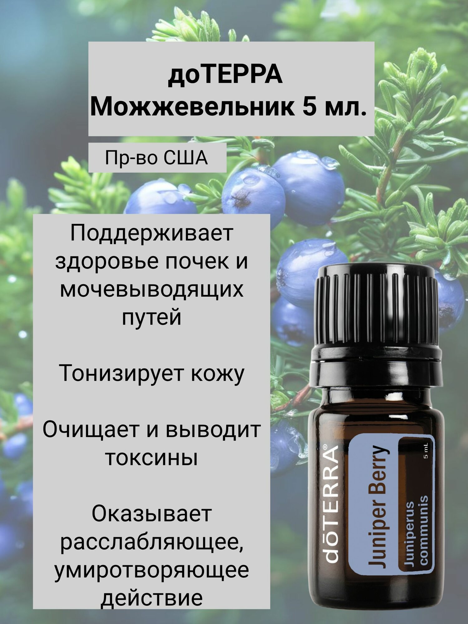 Эфирное масло дотерра Можжевельник, doTERRA Juniper Berry