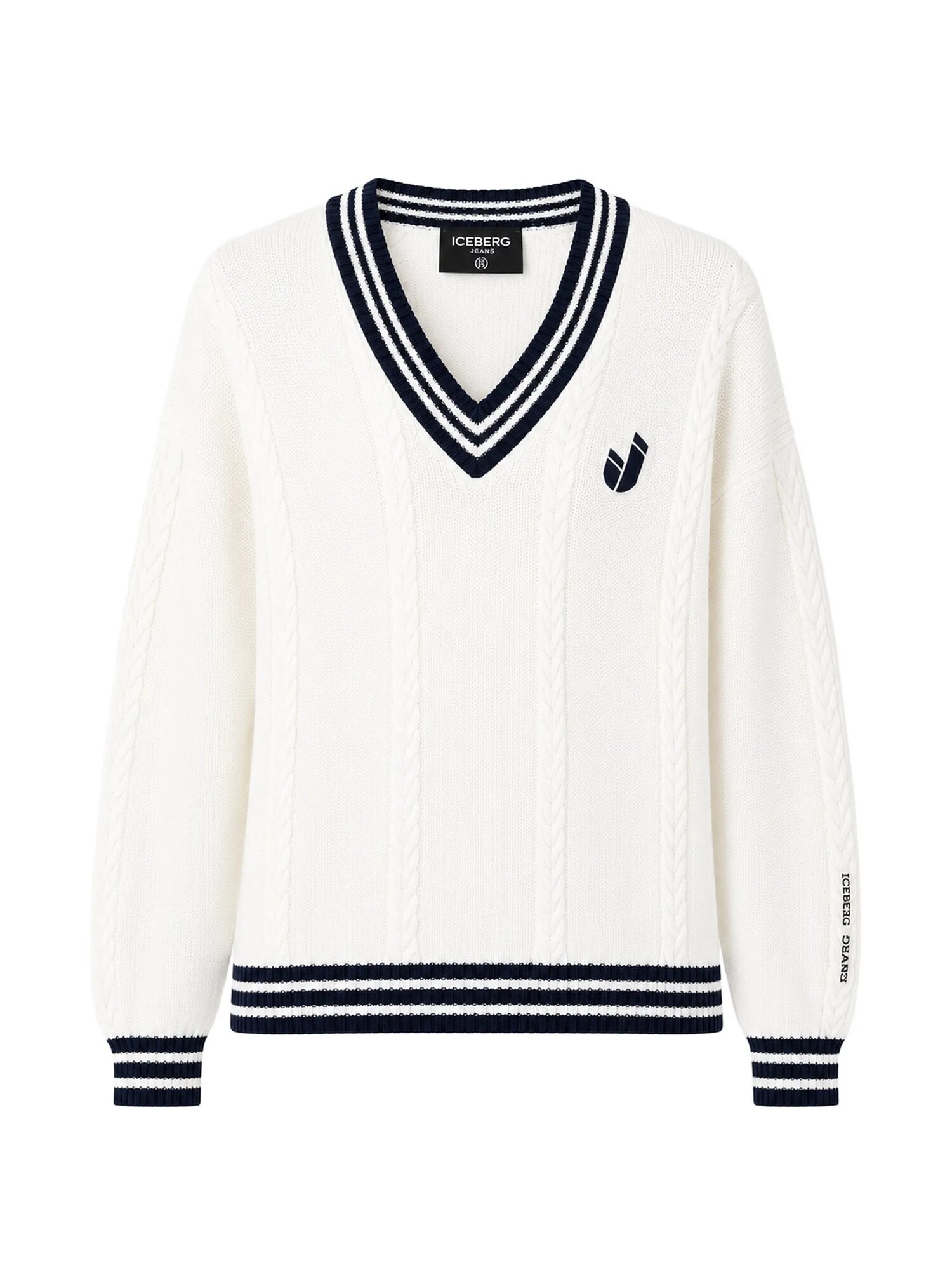 Свитер Cable-knit striped-trim knitwear