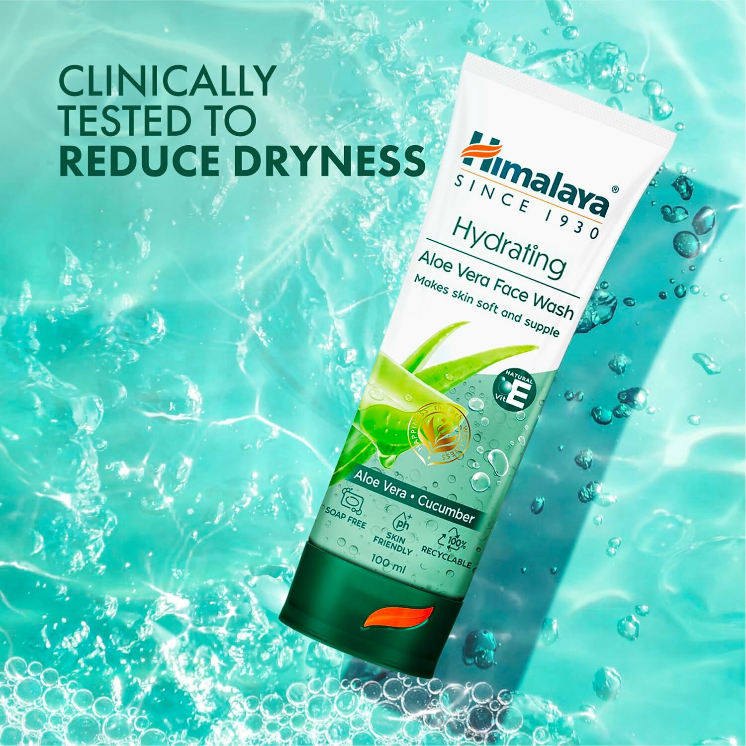Hydrating Aloe Vera FACE WASH, Himalaya (Увлажняющий гель для умывания С алоэ (алое) вера и Огурцом, Хималайя), 100 мл.