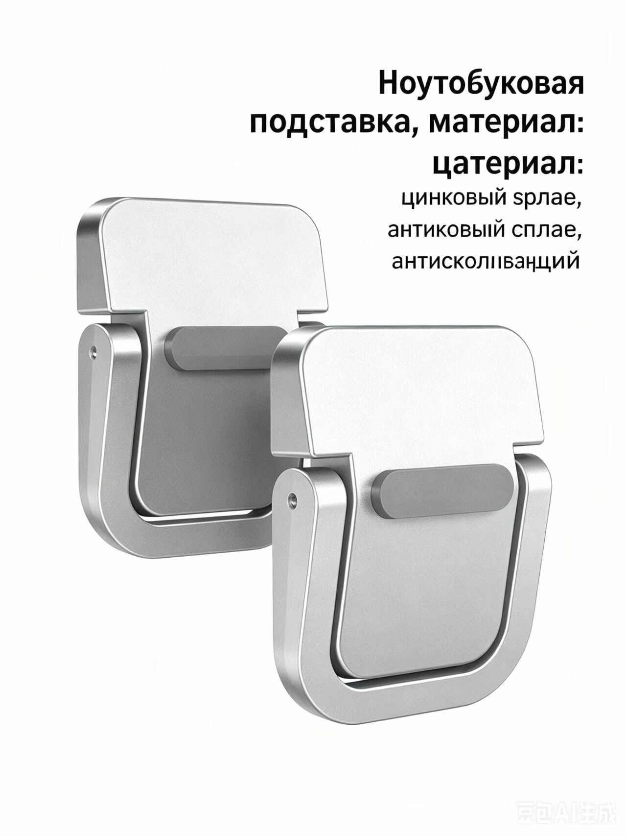 Держатель для ноутбука, материал из цинкового сплава, нескользящая конструкция, легко переносится（2 шт）