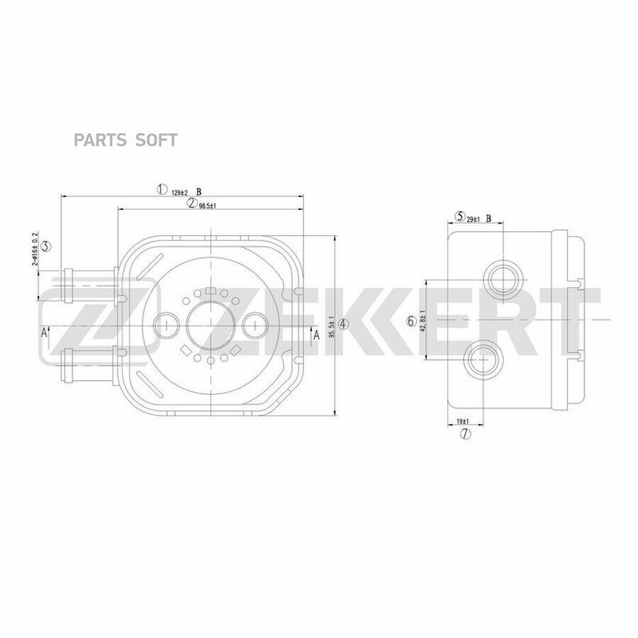 ZEKKERT MK-5317 Масляный радиатор VW Polo III 98- Passat III-VI 96- Golf IV 97- Transporter V 03- Ford Galaxy 95 ()
