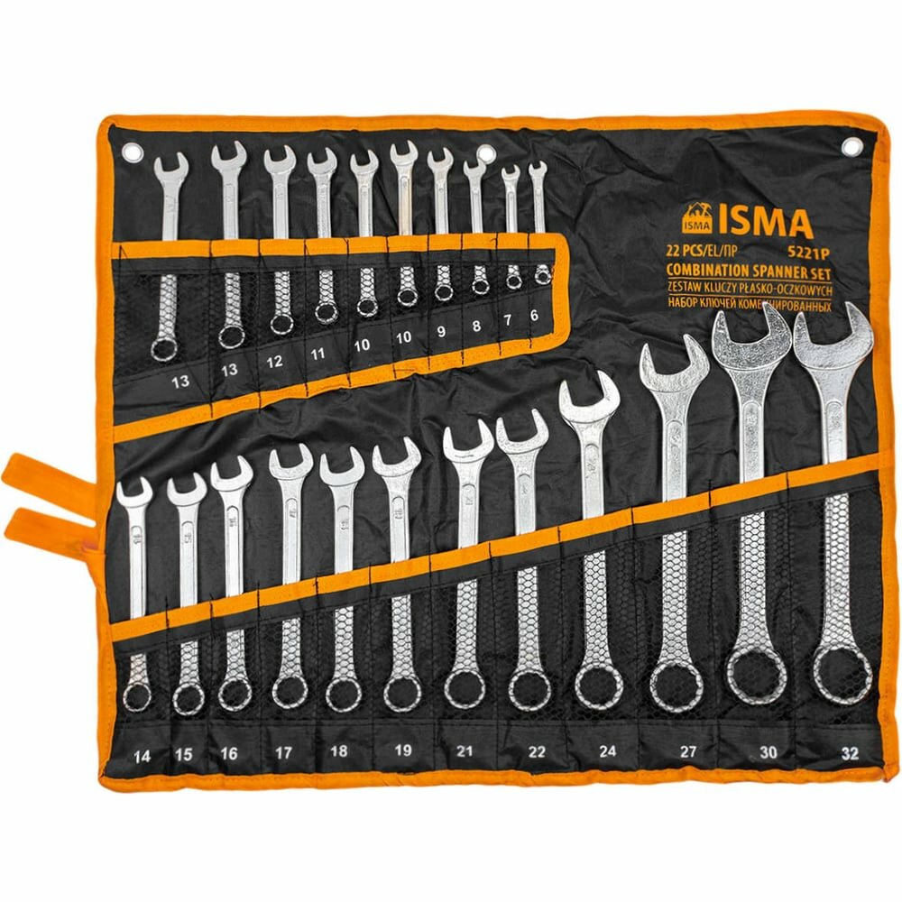 Набор ключей комбинированных ISMA 22 предмета -5221P(62620) ISMA-5221P(62620)
