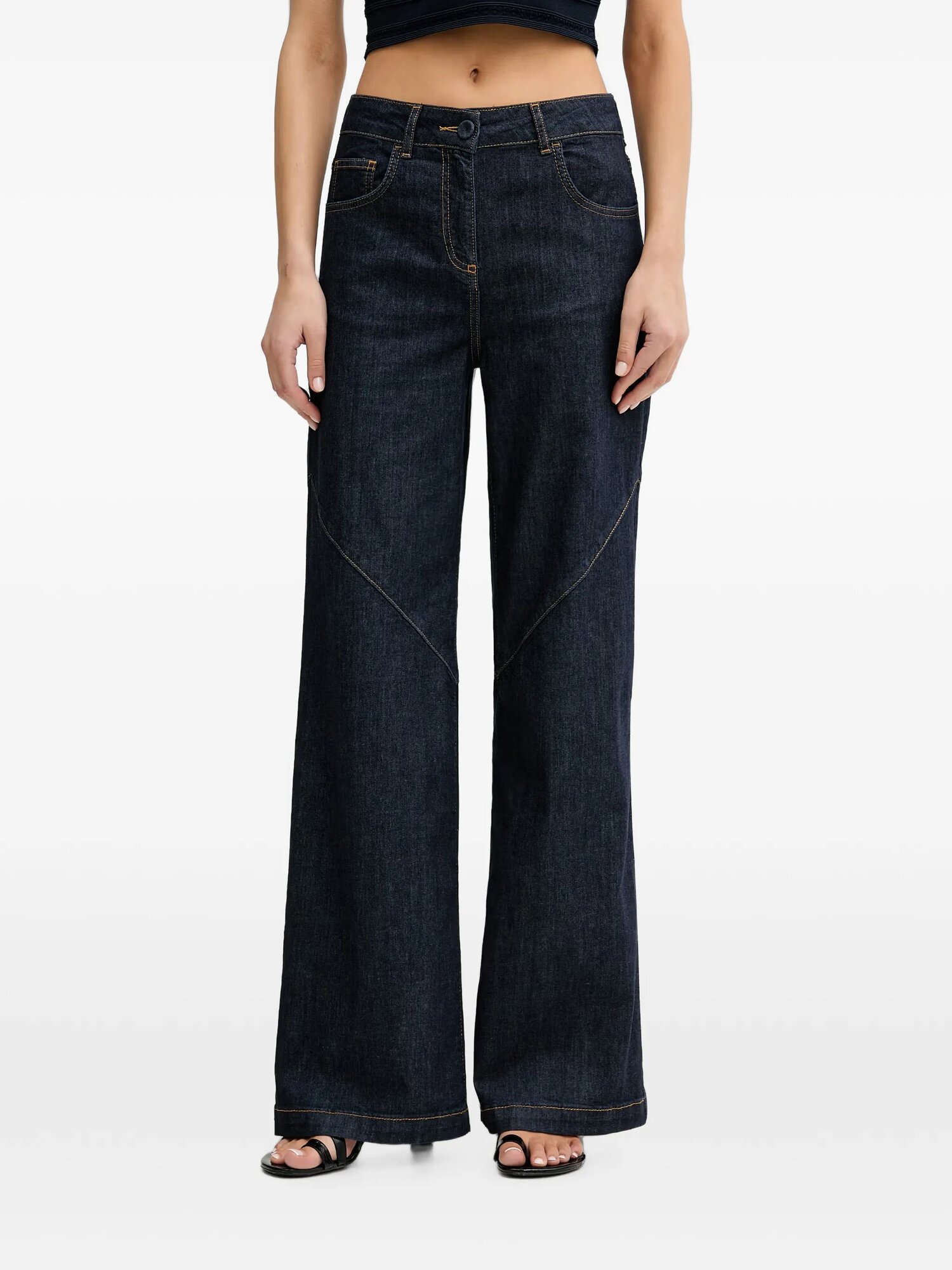 Джинсы Seam-detail wide-leg jeans 