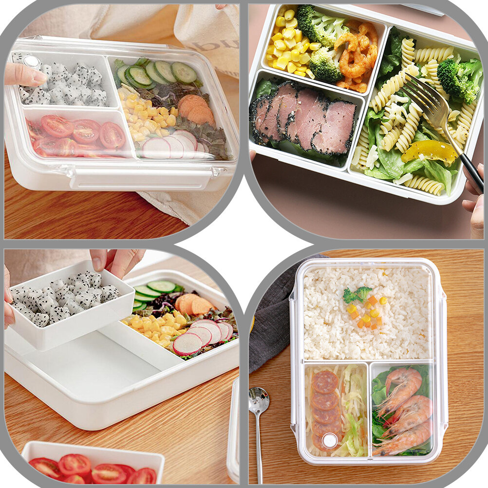 1 шт. отделение для ланч-бокса Bento Container портативный однослойный пищевой контейнер (белый)