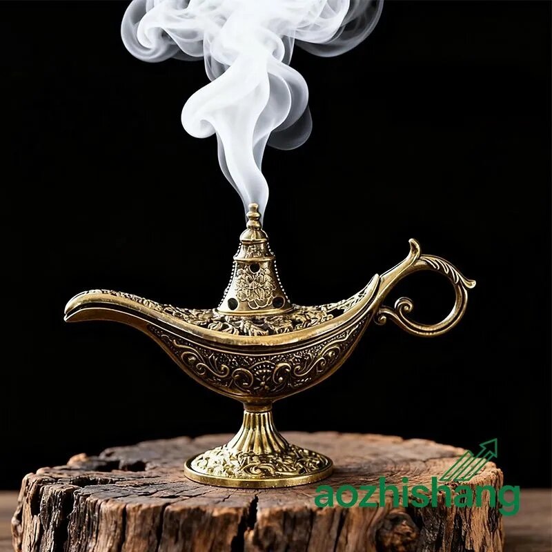 Курильница лампа Аладдина Аромалампа для дома и офиса, металла,9x3.2x6 см