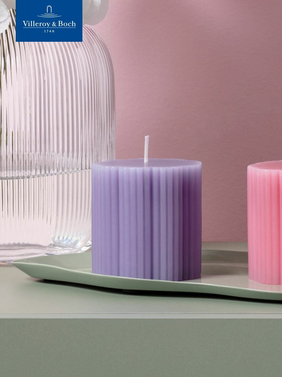 Свеча столбик декоративная 7,5 см, Fleur bleu, Villeroy & Boch, Воск