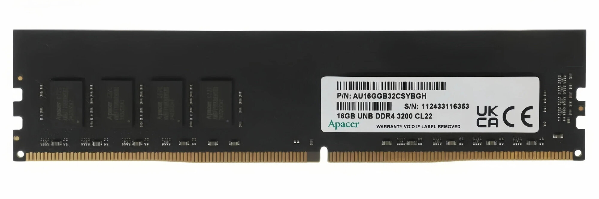 Оперативная память Apacer EL.16G21. GSH DDR4 - 1x 16ГБ 3200МГц Память рабочего стола, черный