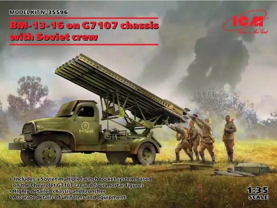 ICM 35596 1/35 G7107 На борту BM-13-16 Катюша Включая советские экипажи. Набор моделей