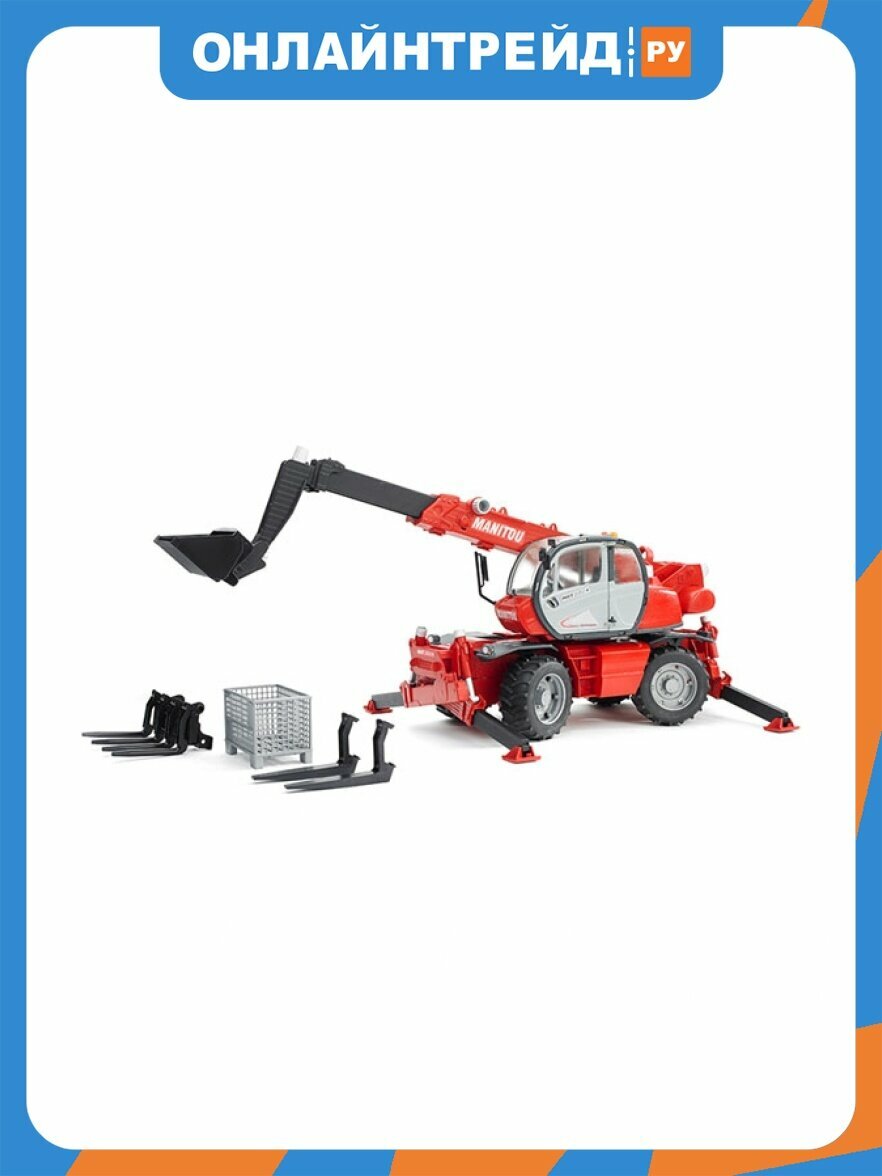 Масштабная модель Bruder 02-129 Погрузчик колёсный Manitou MRT 2150 с телескопическим ковшом