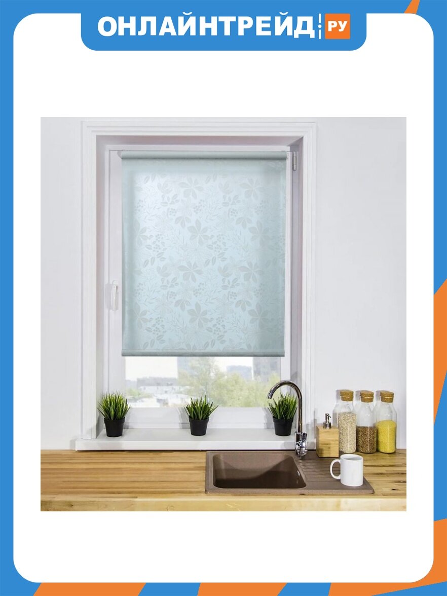 Рулонная штора LM Decor Флауэр 45-01 белый, 67х160 см (4501067 LD)