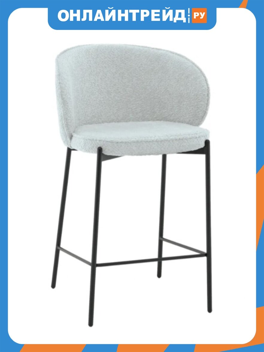 Стул полубарный Stool Group Тисдейл букле светло-голубой