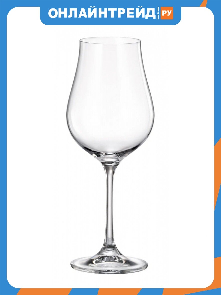 Набор бокалов для белого вина Crystal Bohemia "VIREO", 400 мл. (набор 6 шт.)