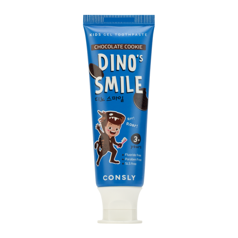 Consly DINO's SMILE Kids Gel Toothpaste with Xylitol and Chocolate Cookie Детская зубная паста со вкусом шоколадного печенья