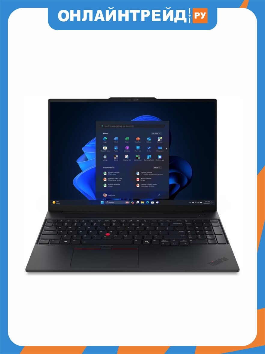 Ноутбук Lenovo ThinkPad E16 Gen 3 16", IPS, Intel Ultra 7 256V 2.2ГГц, 8-ядерный, 16Гб DDR5, 512Гб SSD, Intel Arc 140V, без ОС, черный (22B0S03200)