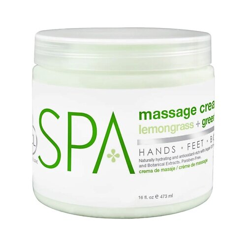 BE CARE LOVE Крем для рук, ног и тела массажный "Лемонграсс и Зеленый чай" SPA, 473 мл
