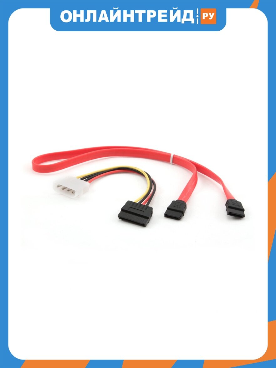 Комплект кабелей Cablexpert SATA интерфейсный (48см) 7pin/7pin и питания (15см) 4pin/15pin
