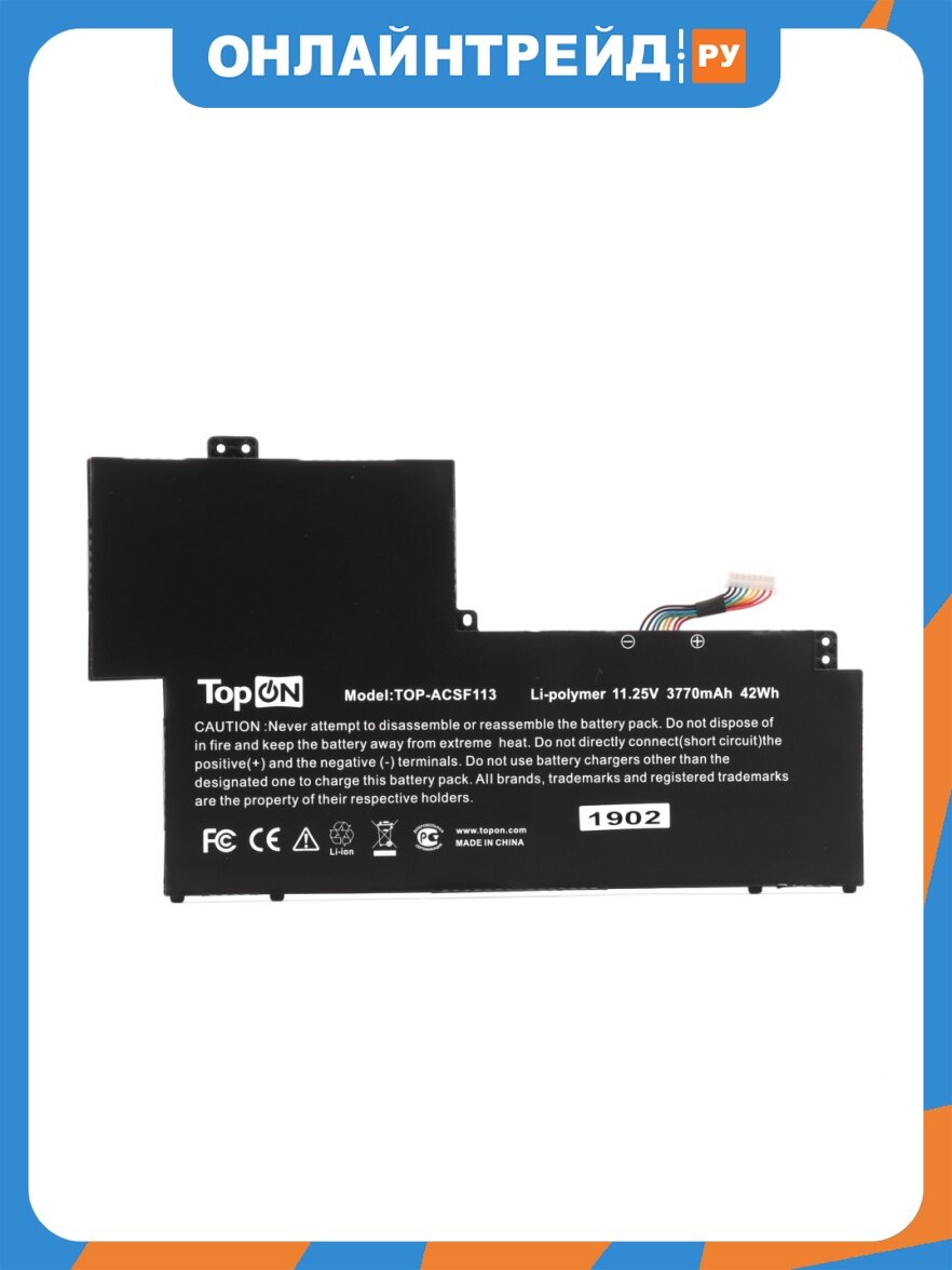 Аккумулятор Topon TOP-ACSF113 для ноутбука Acer Swift 1 SF113-31 11.25V 3770mAh PN: AP16A4K