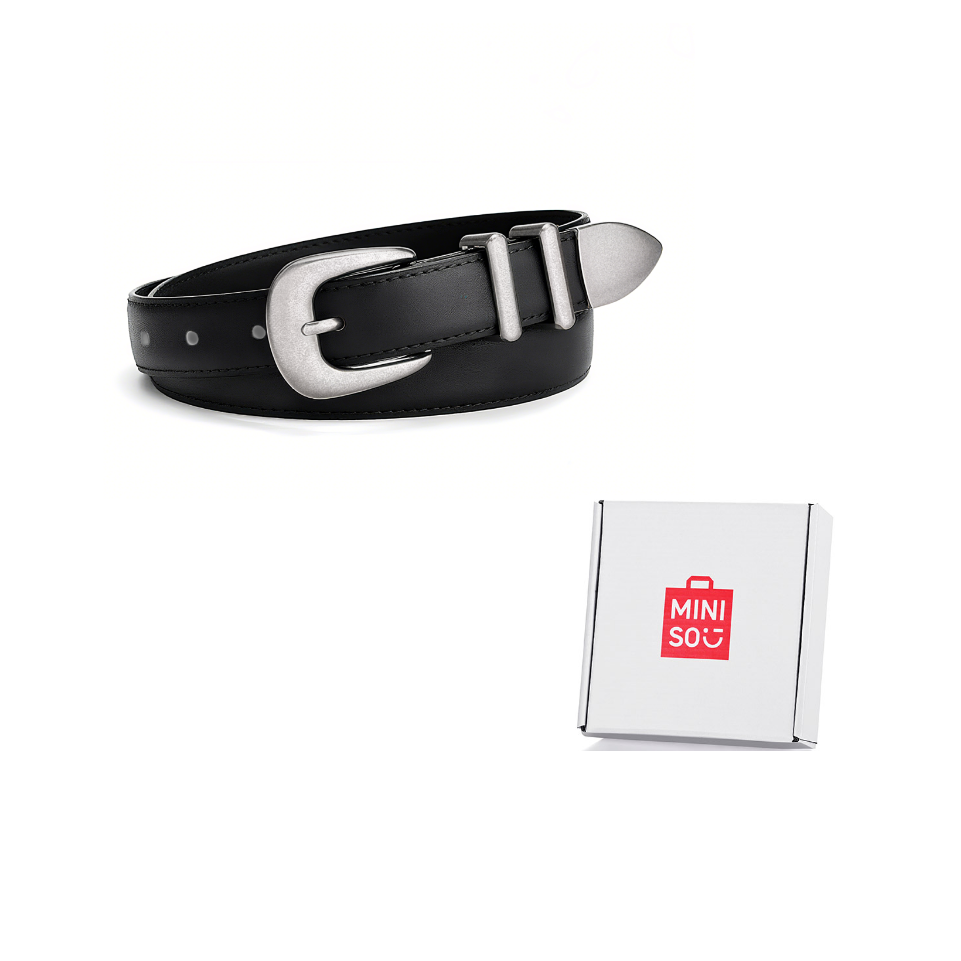 Miniso ПУ (полиуретан) Полиуретан Сплав Коровья кожа Ремни Унисекс 2,4CM 105cm