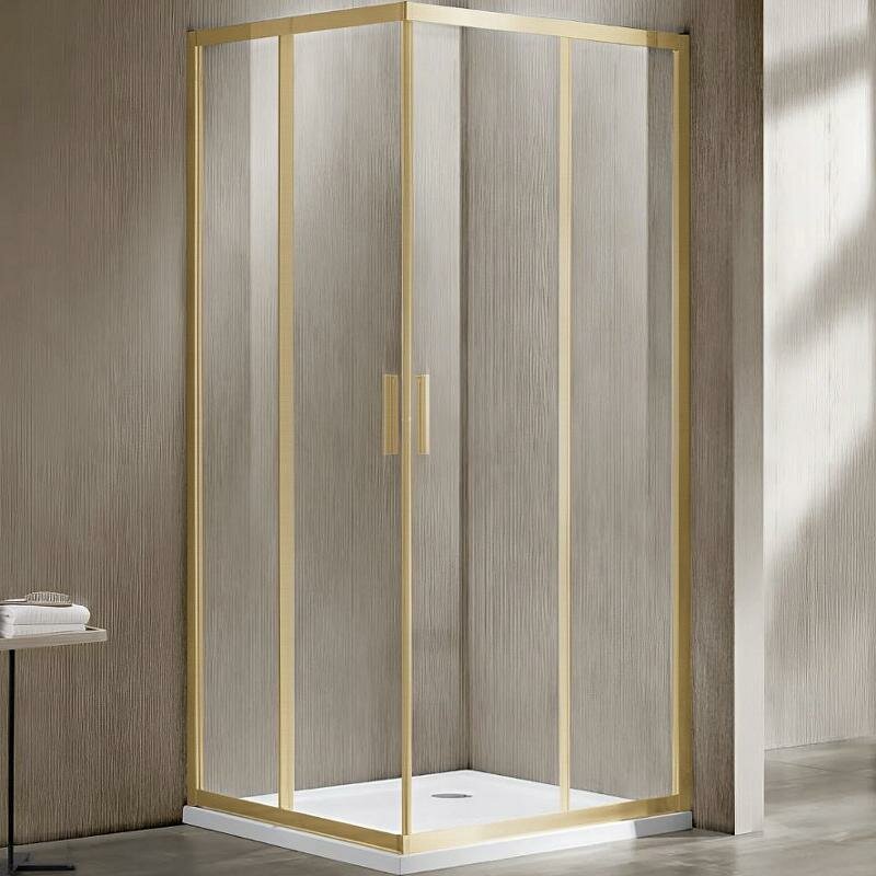 Душевой уголок Vincea Garda 90x90 VSS-1G900CLG профиль Золото брашированное стекло прозрачное