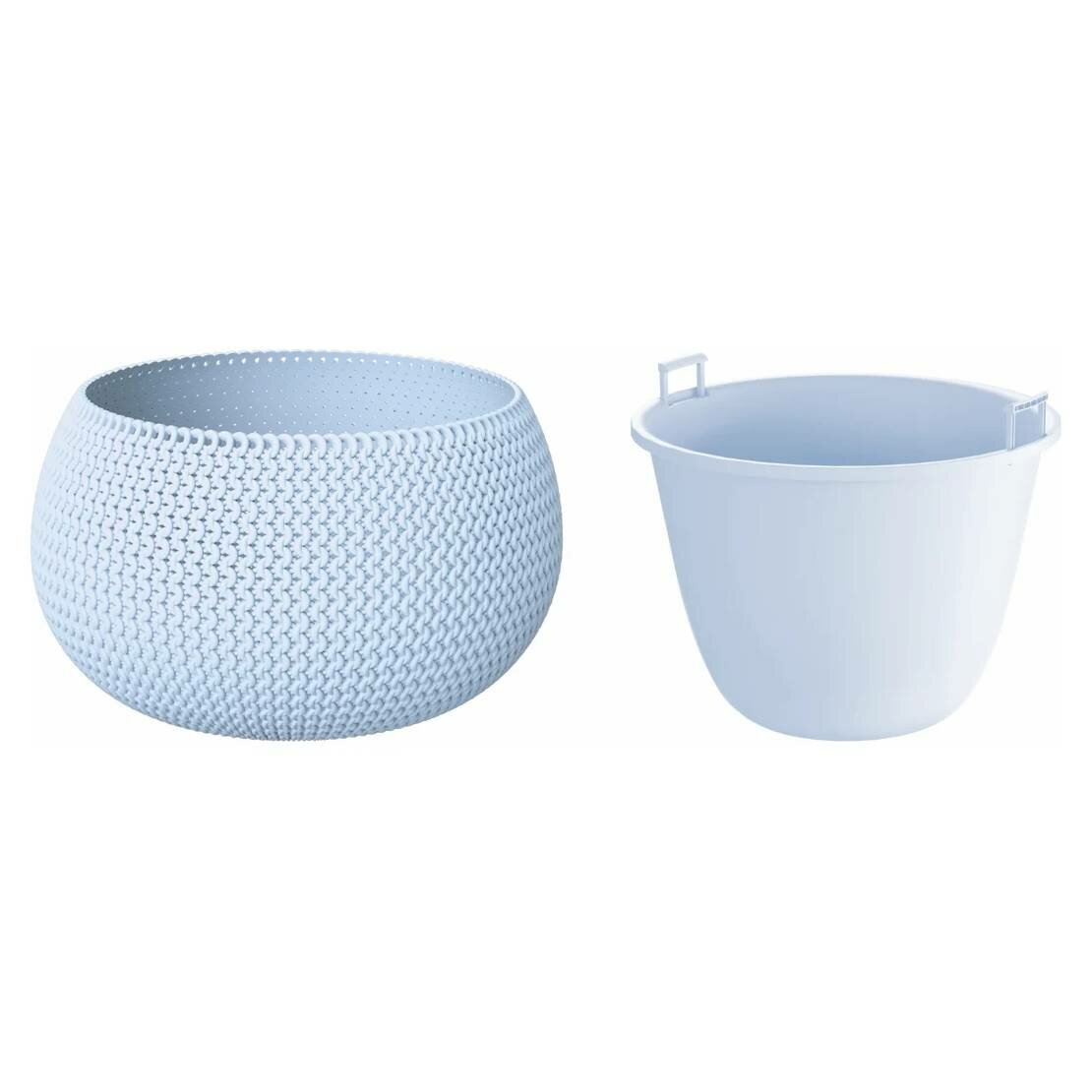 Кашпо Prosperplast SPLOFY BOWL, 9 л, двухкомпонентный, устойчив к УФ лучам, полипропилен, голубой