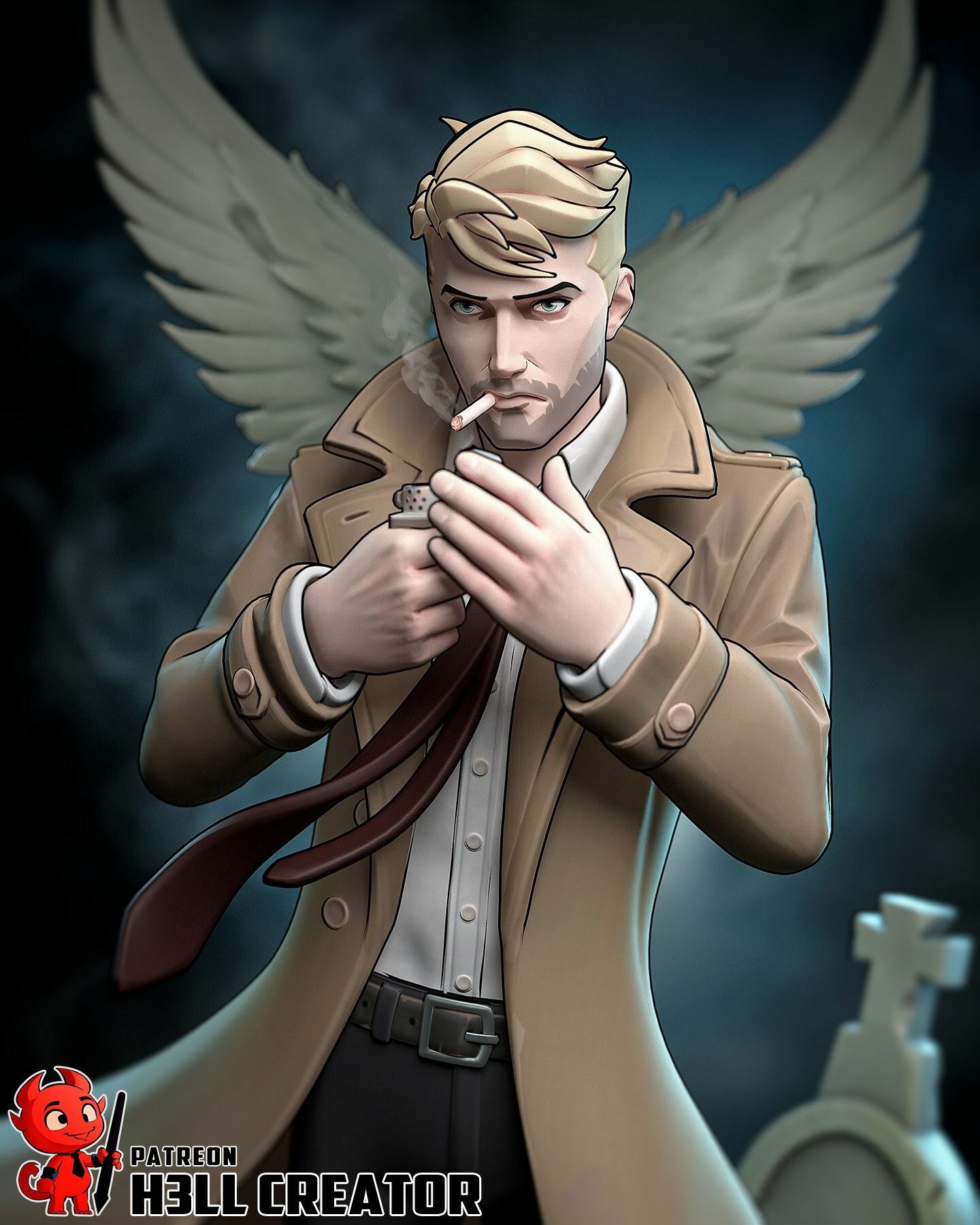Сборная модель John Constantine (DC Comics), 233мм, 1/10 для покраски