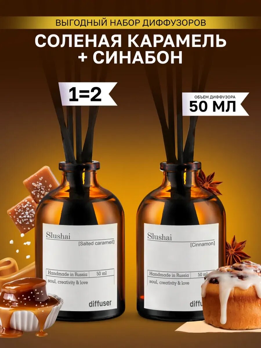 Набор ароматических диффузоров Синнабон и Соленая карамель
