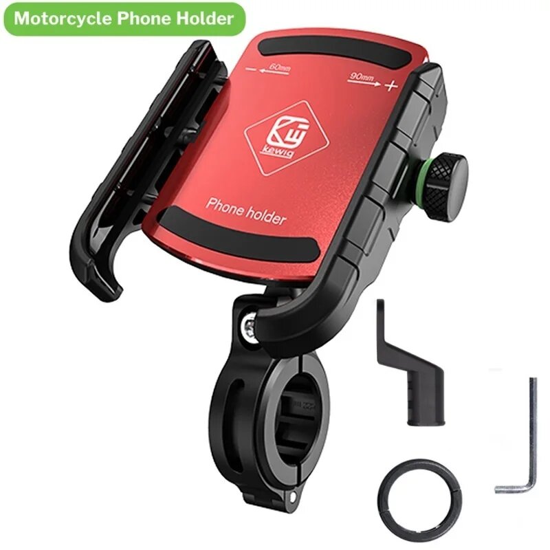 Держатель для телефона мотоциклетный с поддержкой QC 3,0 и USB-портом Красный, NO Charger Red
