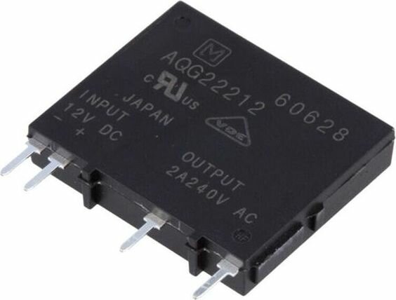 Реле твердотельное PANASONIC AQG22212 на плату Uупр 9,6-14 4ВDC 2А 75-264ВAC