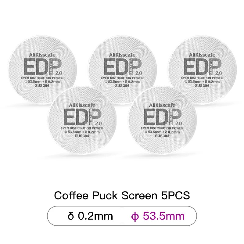 Многоразовые фильтры Alikisscafe из нержавеющей стали для Delonghi Breville 5pcs EDP 53.5mm
