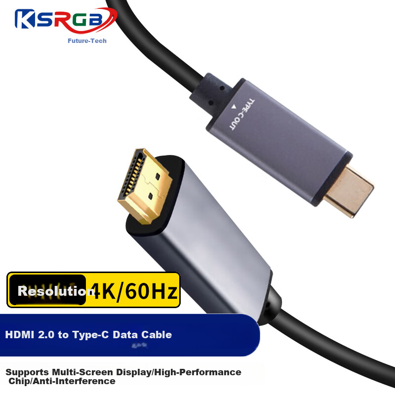 KSRGB HDMI к Type-C кабель Адаптер HDMI 2.0 к USB-C Thunderbolt 3 4K 60Гц зеркальное отображение 2м для Mac Huawei PS4