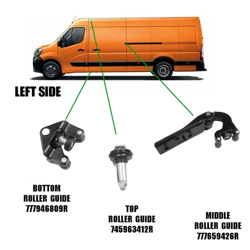 Ролик раздвижной левой двери 777659426R+8200660913+777946809R для Renault Master Lll Nissan NV400 2010-2011 раздвижная петля