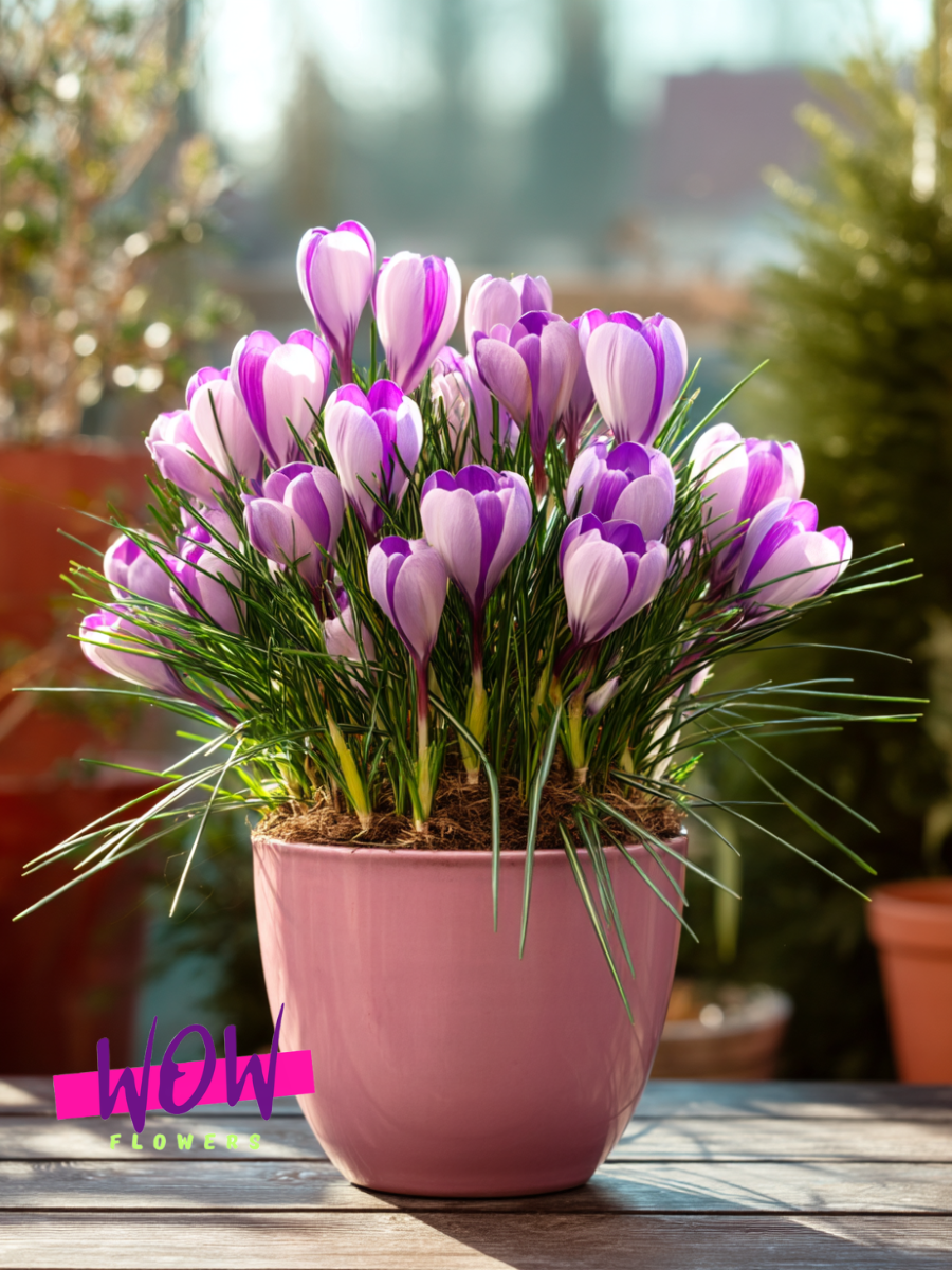 Луковицы цветов , WOW FLOWERS , Крокус Уэйл Шарк сиреневый ( 5 штук )