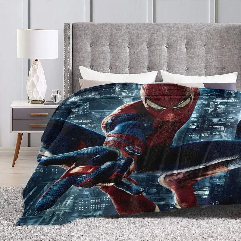 Marvel Плед с фотопринтом Spider-Man Пледы человек-паук , Фланель, 100 см х 75 см