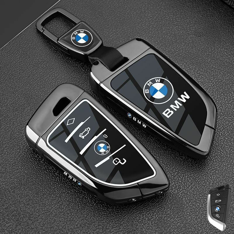 Брелок для ключей BMW, футляр для ключей, BMW A [корпус для ключей + трапециевидная пряжка с логотипом автомобиля] черный