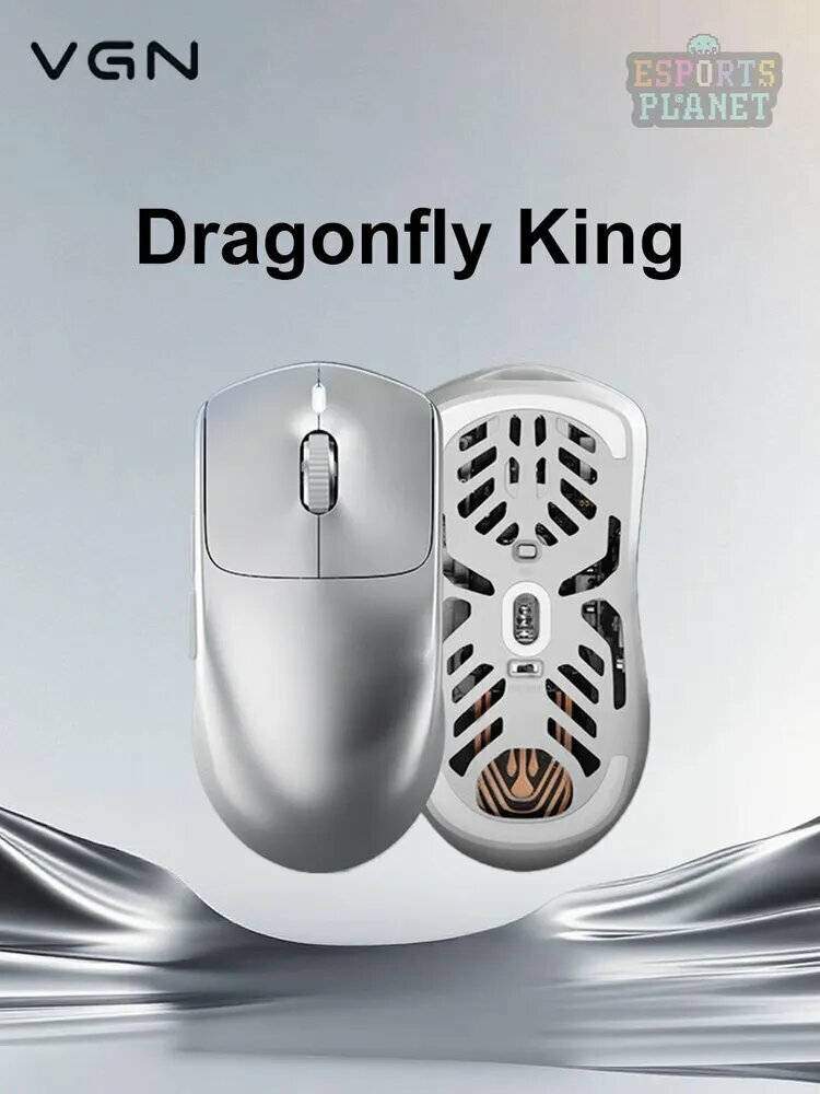 VGN Игровая мышь беспроводная Dragonfly King, серебристый