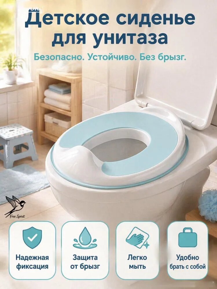 Детское сиденье унитаза, синее, адаптер для унитаза, защита от брызг