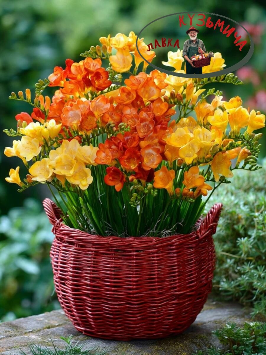 Луковицы цветов, Лавка Кузьмича, TWIN Фрезии YELLOW 5шт/ ORANGE 5шт ( 10 штук )