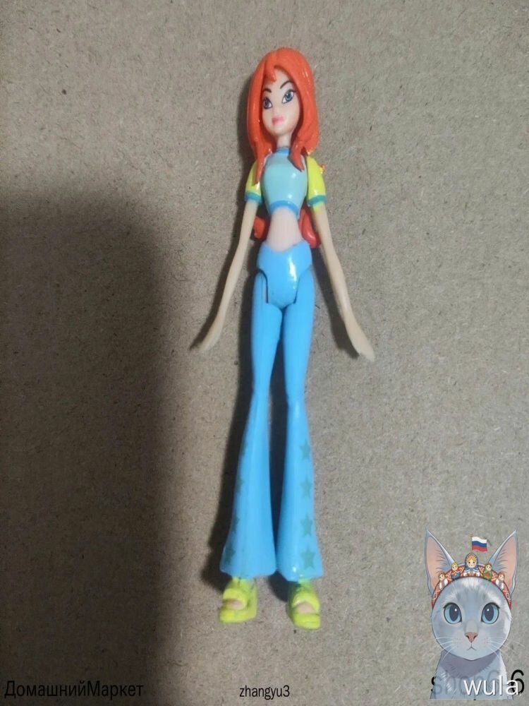 Фигурка Блум из Winx Club 2000-х, красные волосы, синий костюм, для детей, кукла