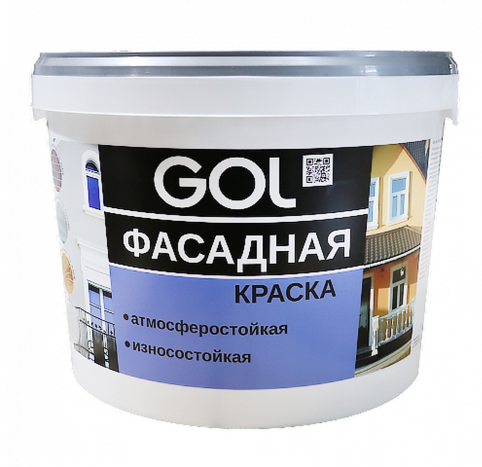 Краска акриловая фасадная ВД-АК-1180 белоснежная GOL 163 (3кг) база А