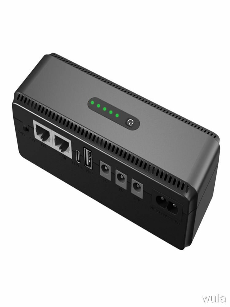 Мини-ИБП 8800 мАч, поддержка двух устройств, 5V/12V - Источник бесперебойного питания для роутера и модема — фото 1
